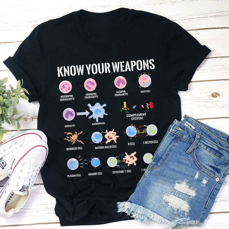 Know Your Weapons Science Icon Teacher T-Shirt – KUBAOLA
