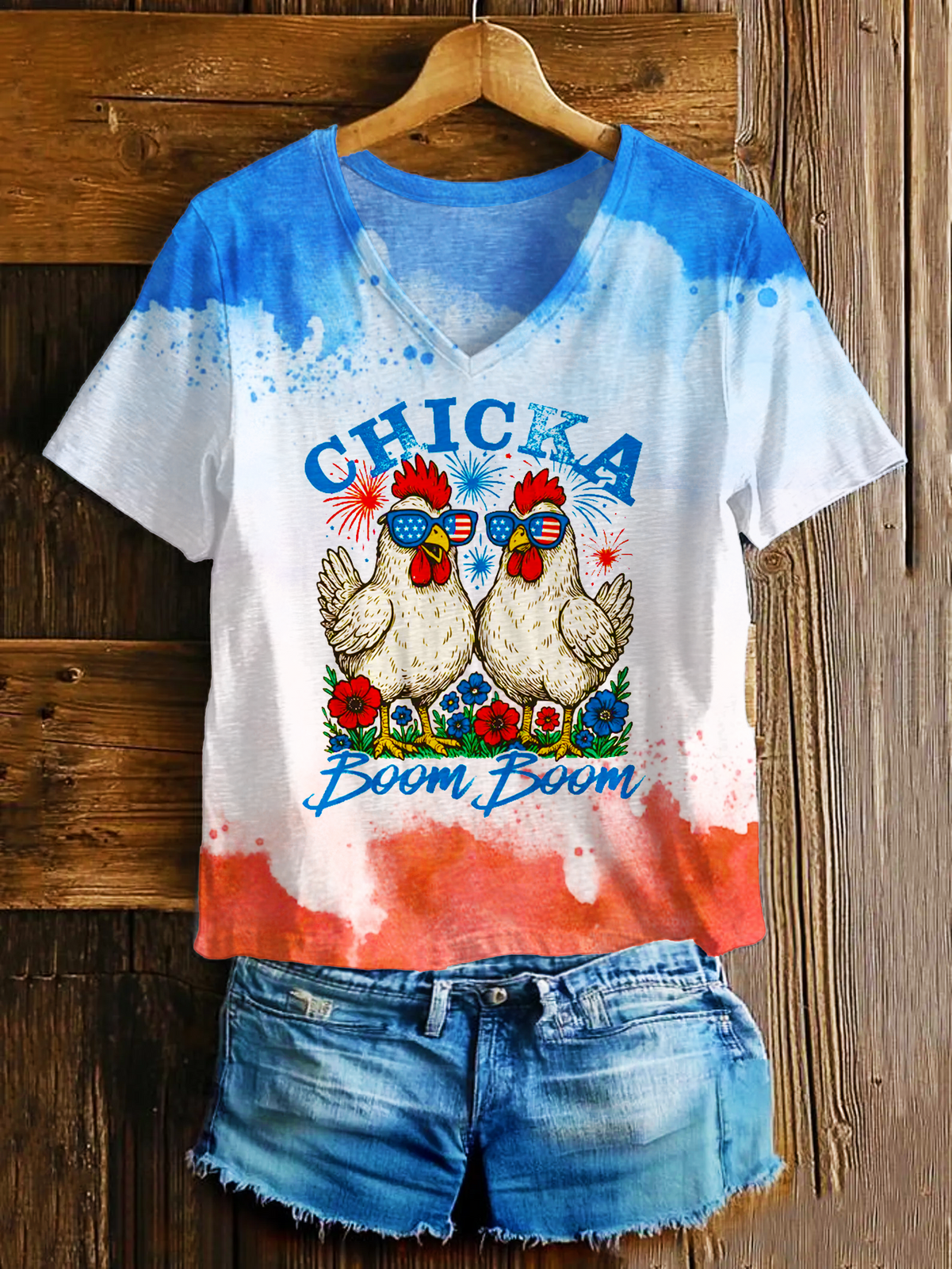 Chicka Boom Boom V-neck T-Shirt – KUBAOLA